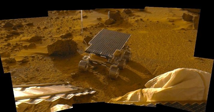 NASA's "First Rover" on the Red Planet, Sojourner arrived aboard the Mars Pathfinder on July 4 ...