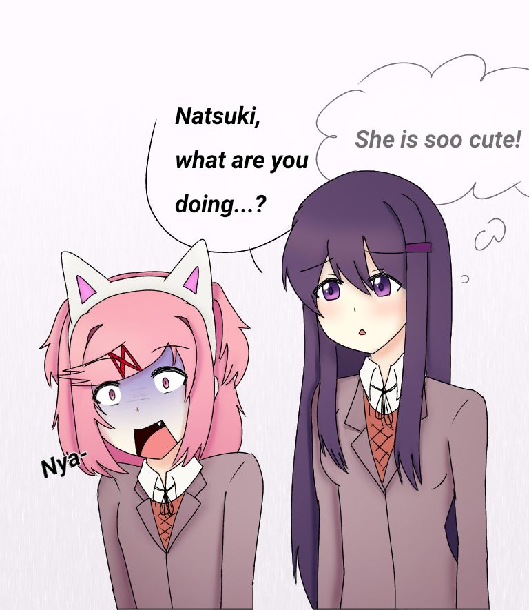[Natsuki, what the...] - This is what she does when she is alone in the classroom lol | Scrolller