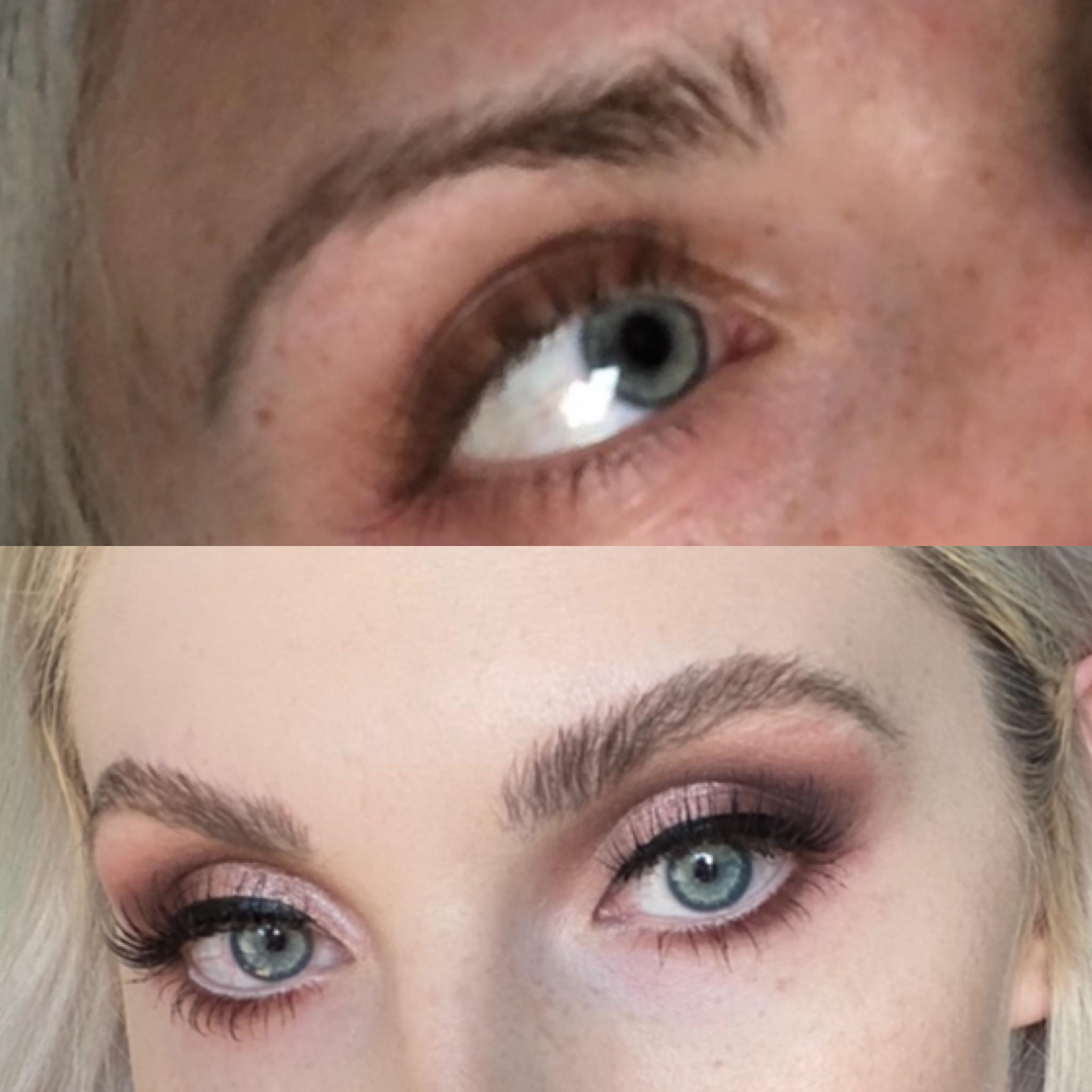 Natural brows vs. DIY brow lamination I did last week | Scrolller