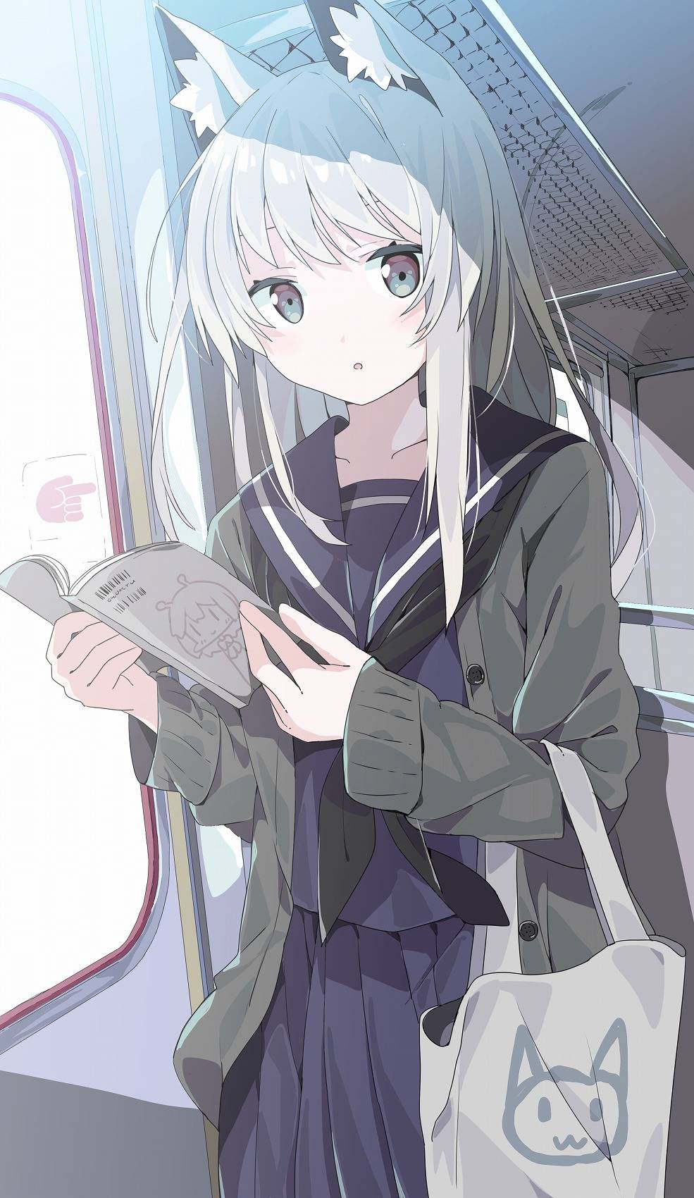 Neko reading book (Original) | Scrolller