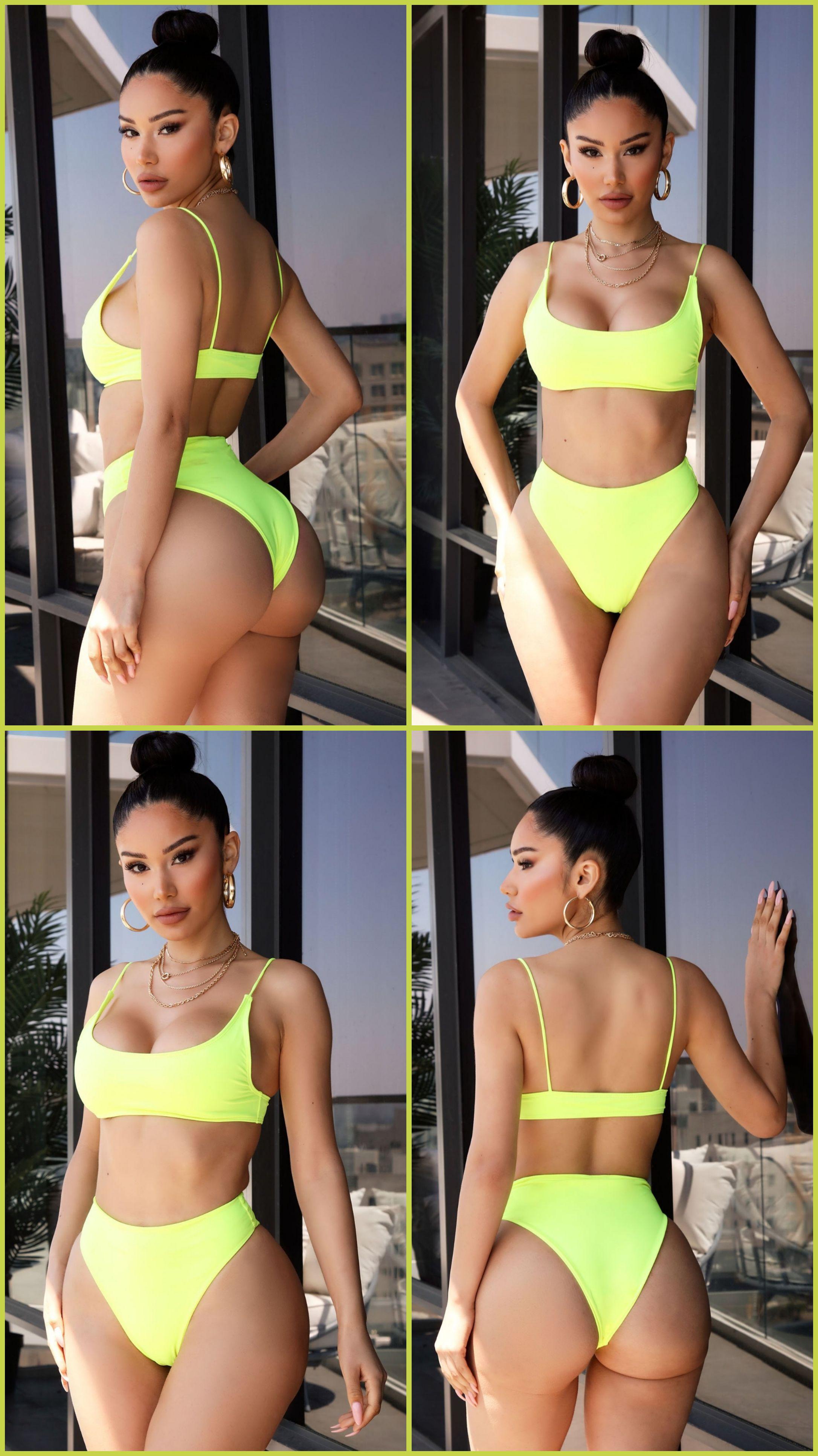 Neon Green Ibiza Mix Bikini | Scrolller