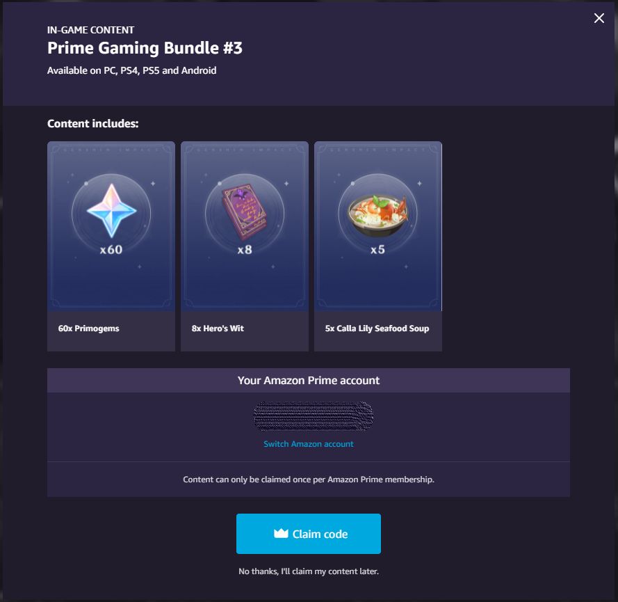 New Genshin Impact Prime Gaming Bundle #3 Is Now Available | Scrolller