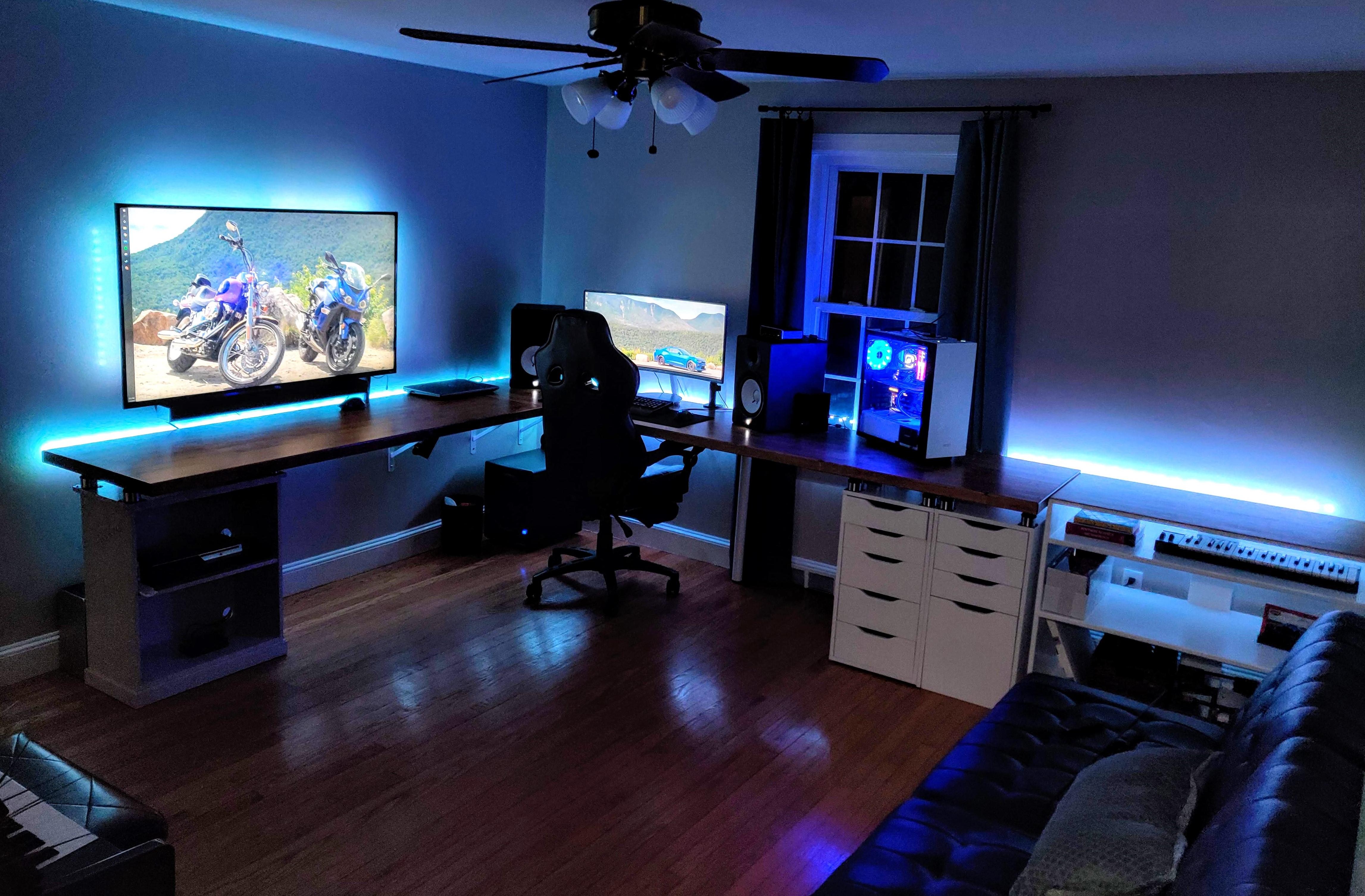 New workstation/battlestation setup. Additional photos of finished product and progress shots in ...
