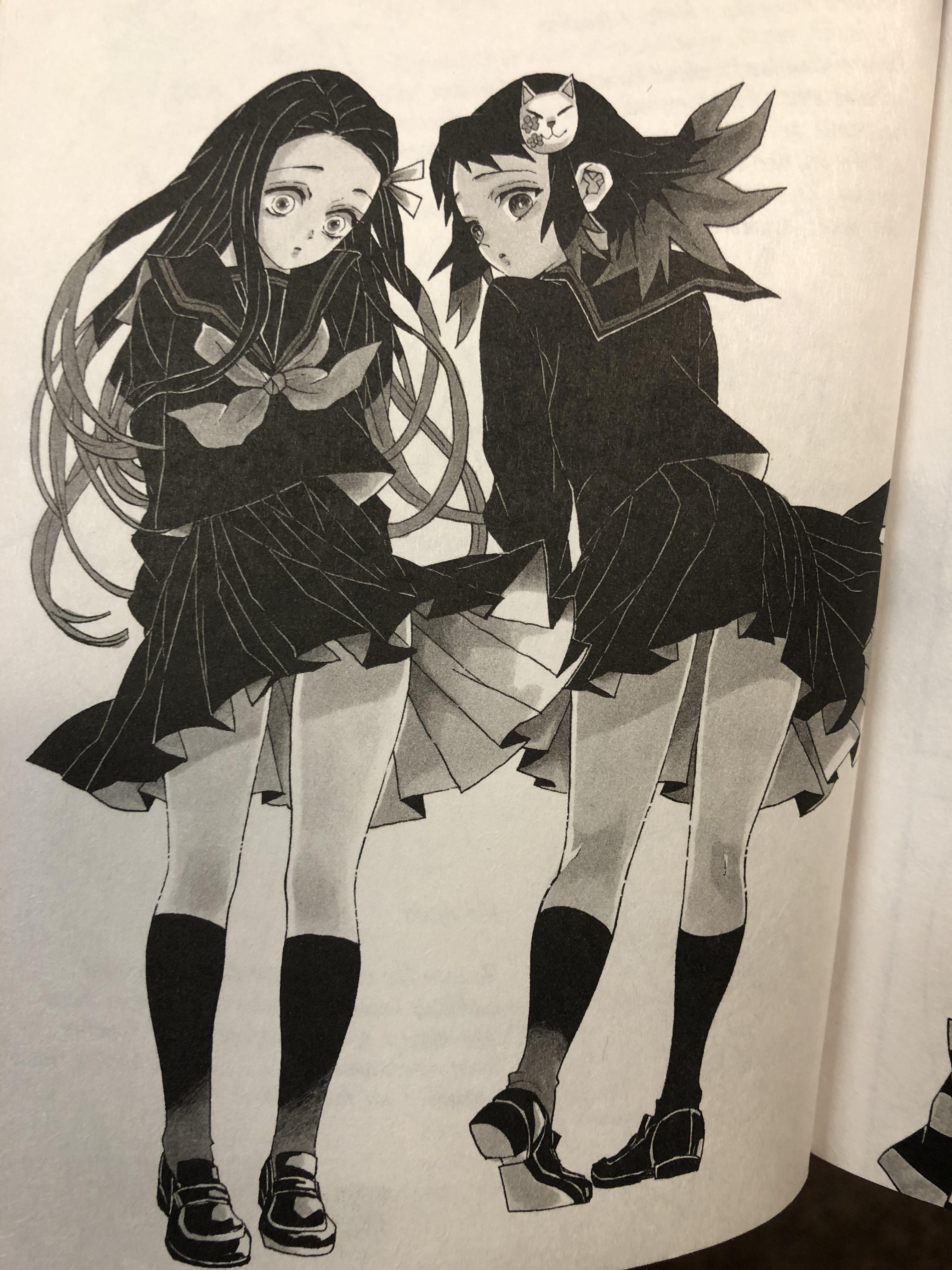 Nezuko and Makomo school uniforms. | Scrolller