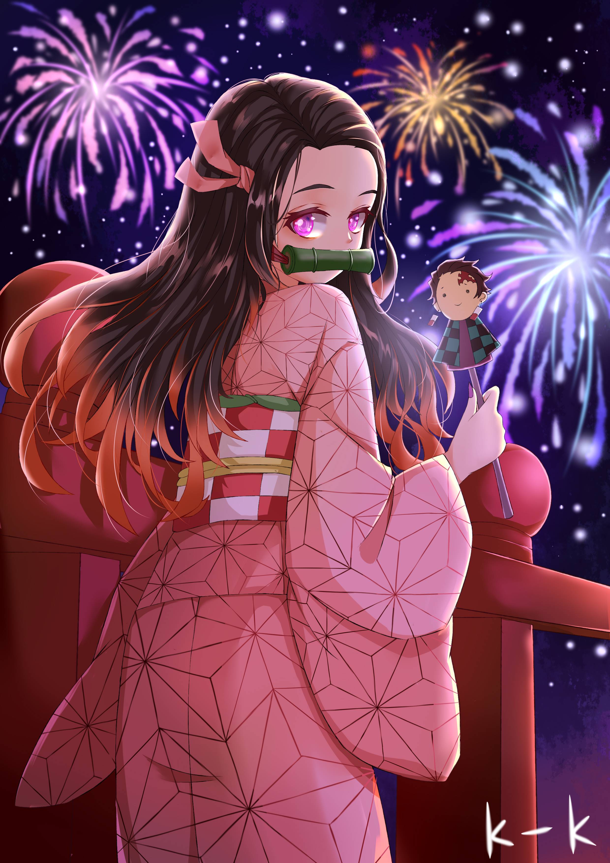 Nezuko Fireworks | Scrolller