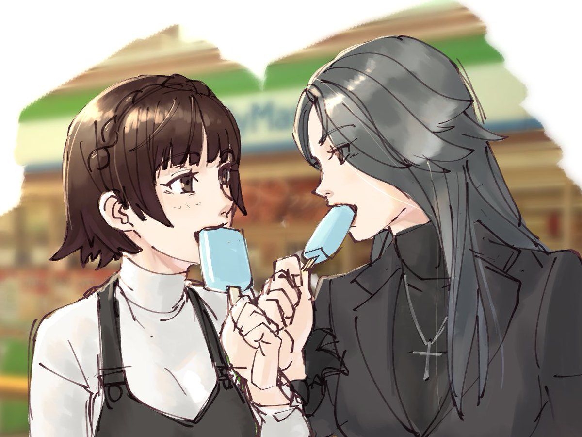 Nijima Sisters enjoying popsicles | Scrolller