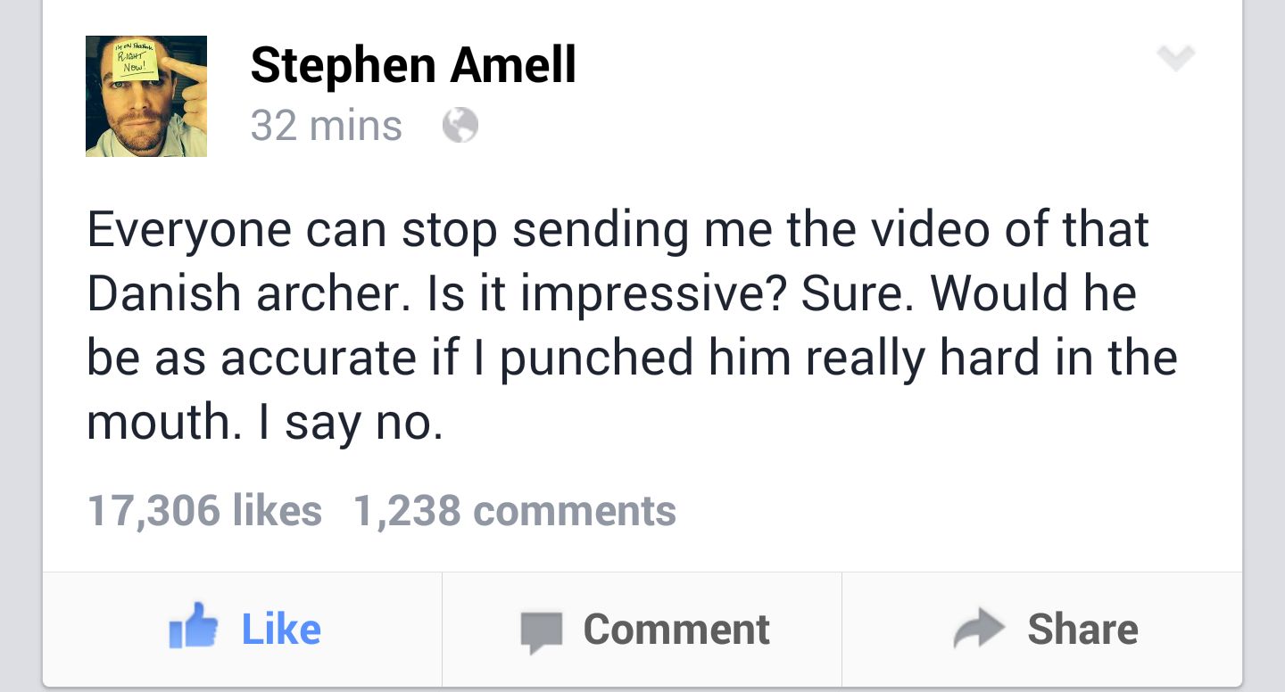[No spoilers] Stephen Amell's response to Lars Anderson lmao | Scrolller