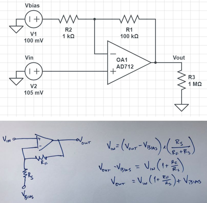 Non Inverting Op Amp With Dc Bias Offset Question Scrolller