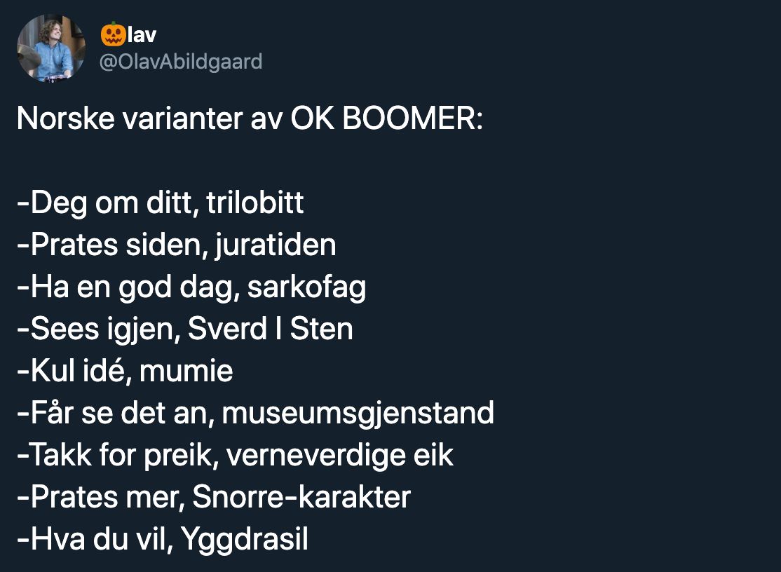 Norske varianter av "ok boomer" | Scrolller