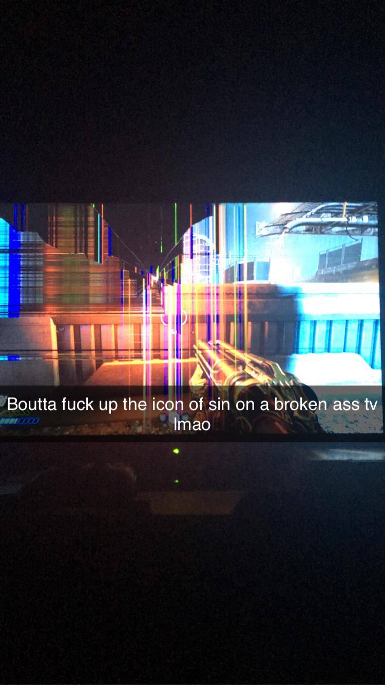 Not gonna let a broken TV stop me from killing the icon before it gets stronger lmfao | Scrolller