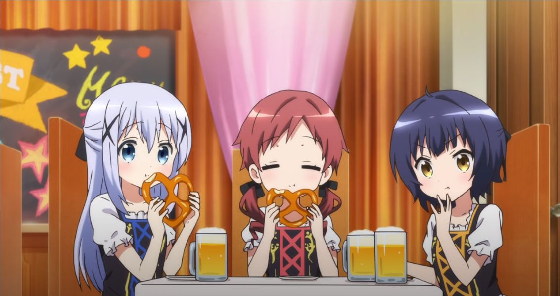 Nothing to see here, just a Normal barista and her friends eating pretzels and drinking beer ...