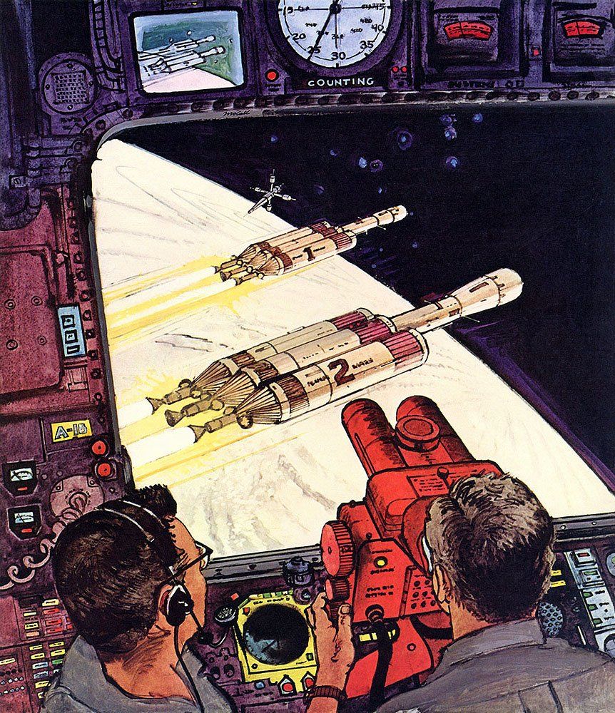 Nuclear-Powered Mars Craft (Robert McCall, 1971) | Scrolller