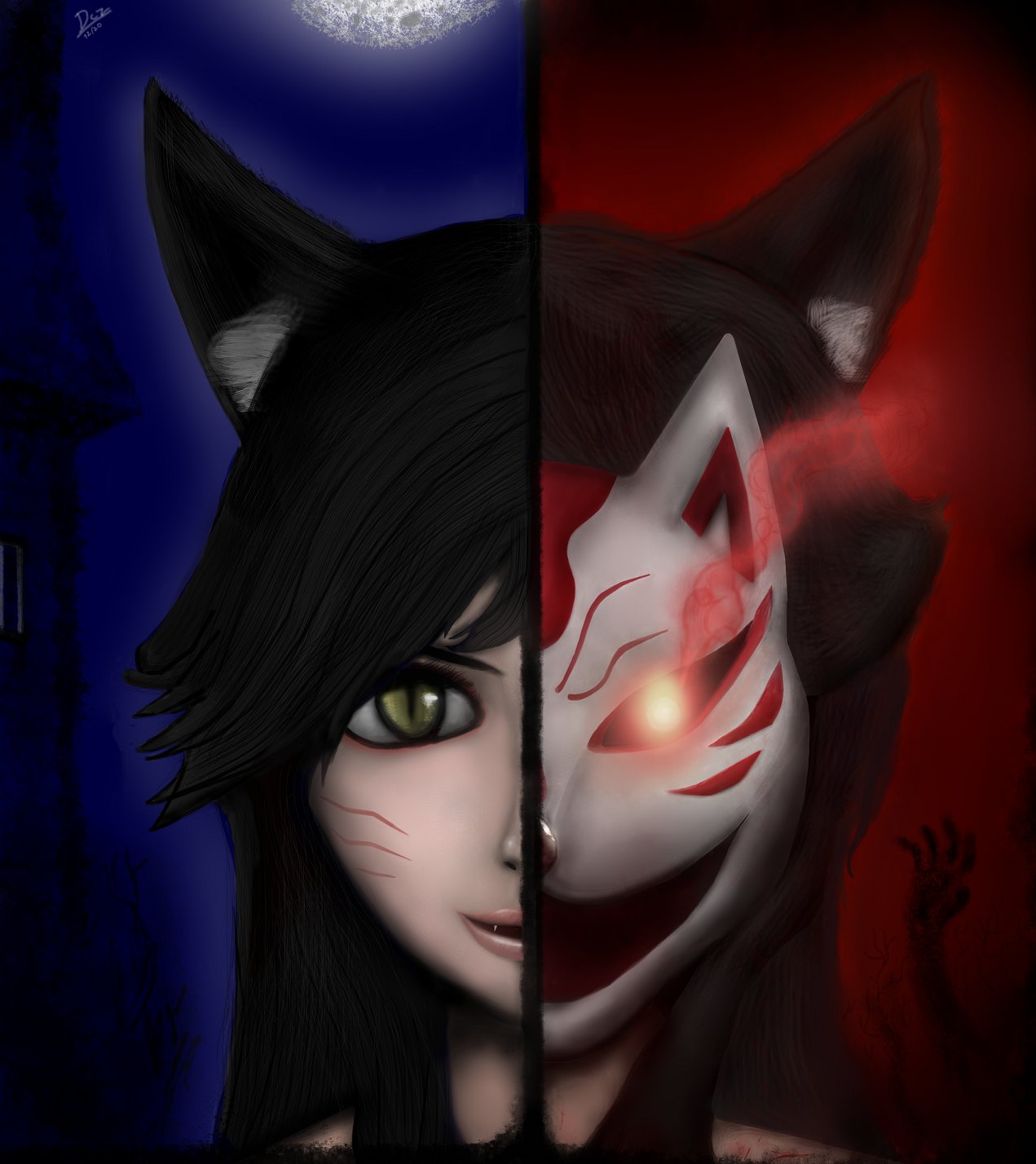 OC Ahri artwork - by dog2465 | Scrolller