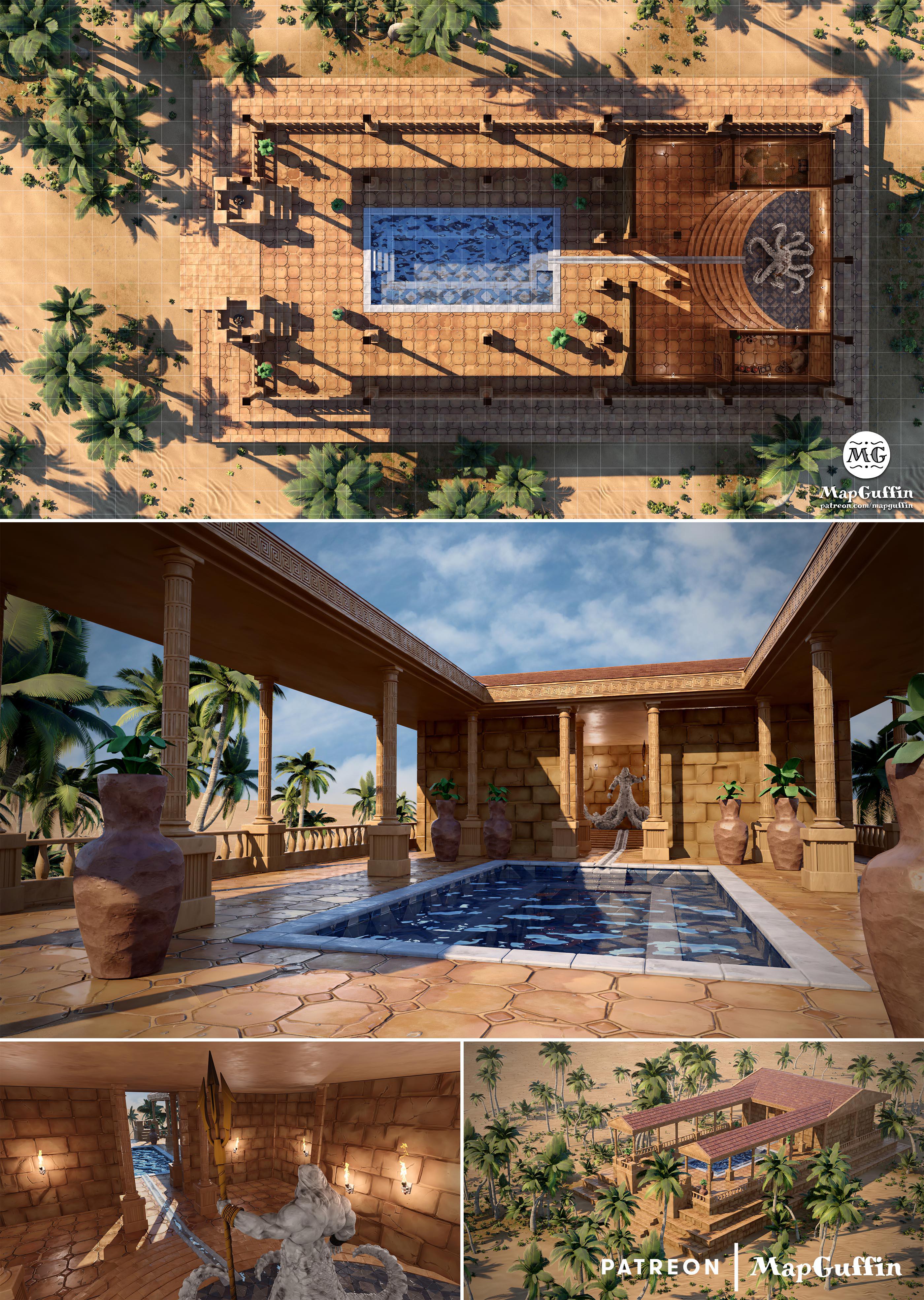 [OC][Animated][Battlemap][Perspective] Souced Sanctuary 40x22 | Scrolller