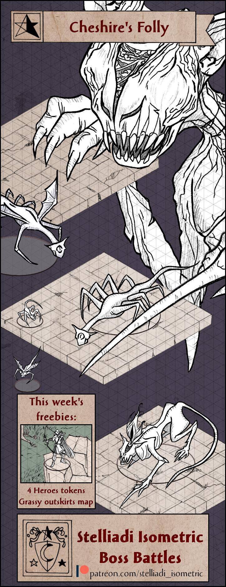 [OC][Art] Cheshire's Folly, tokens and battlemaps for a colossal boss battle | Scrolller