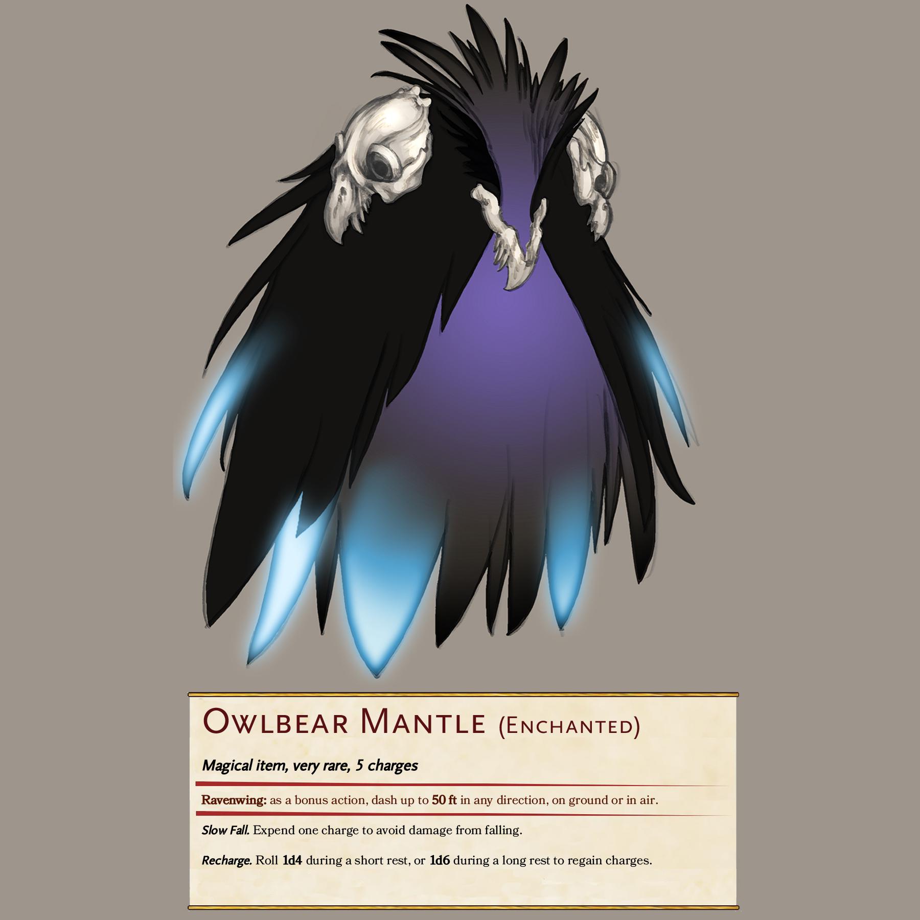 [OC] [Art] Crafted Owlbear Mantle | Scrolller