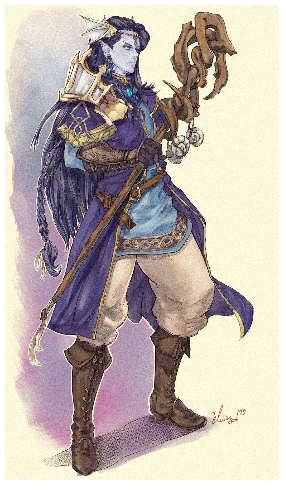 [OC] DnD commission: Aquatic Elf Druid | Scrolller