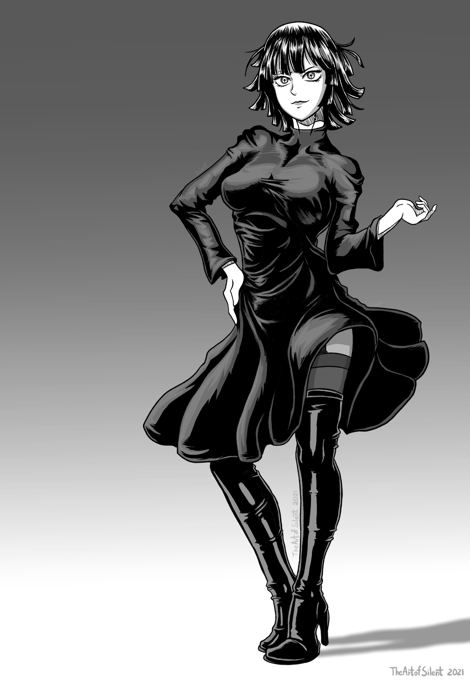 [OC] Drew Fubuki for some pose and anatomy practice | Scrolller