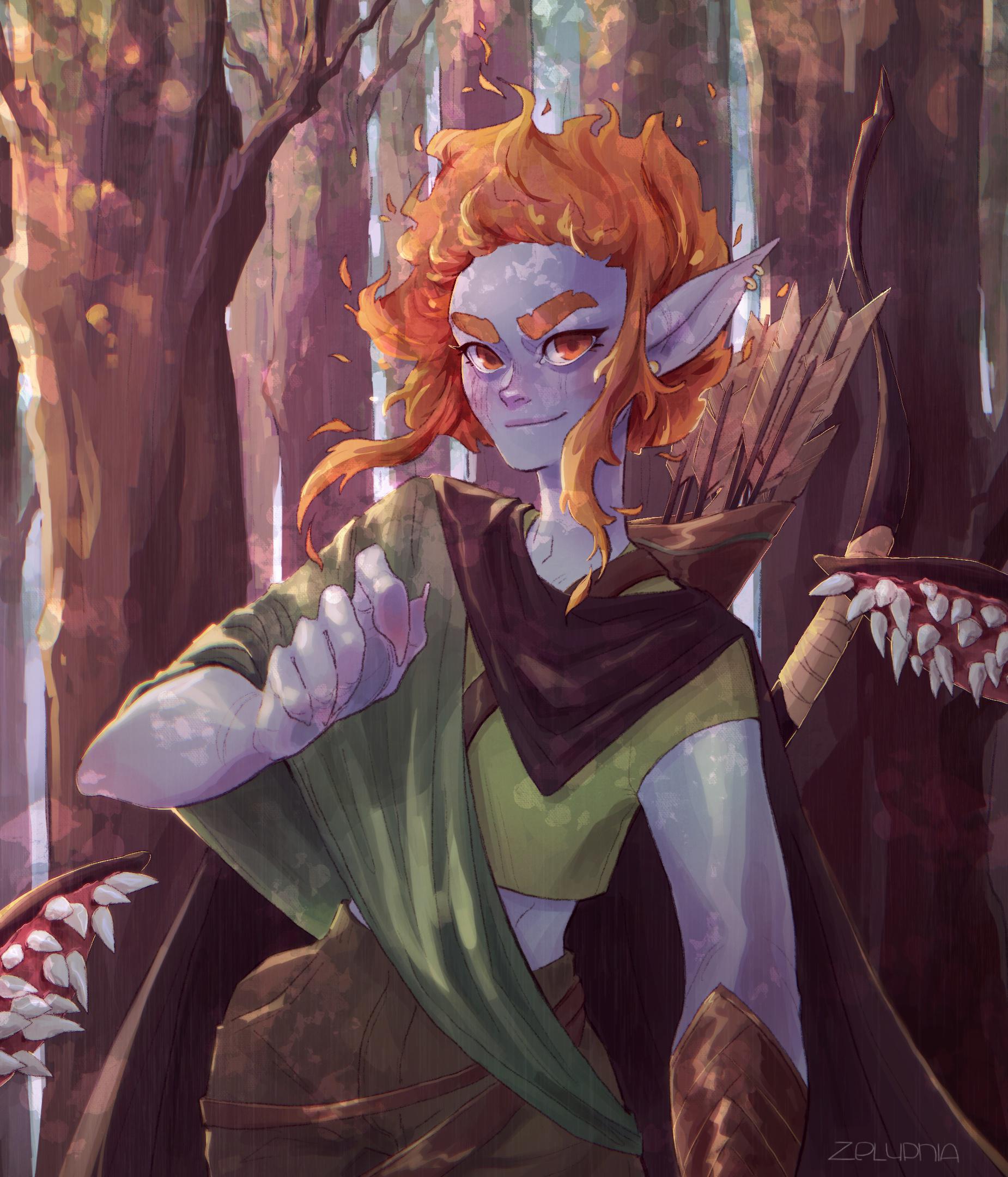 [OC] Fey themed goblin - Digital painting, Zelyphia, 2021 | Scrolller