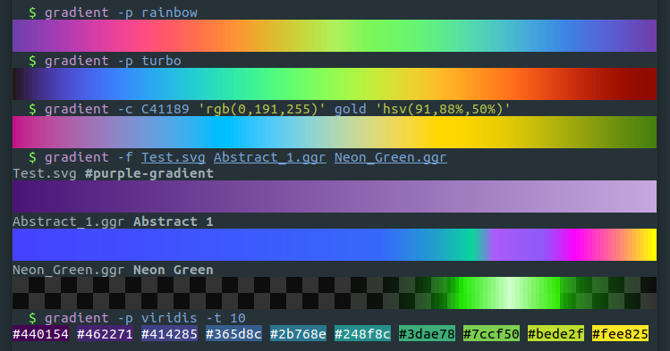 [OC] gradient: A CLI tool for playing with color gradients | Scrolller