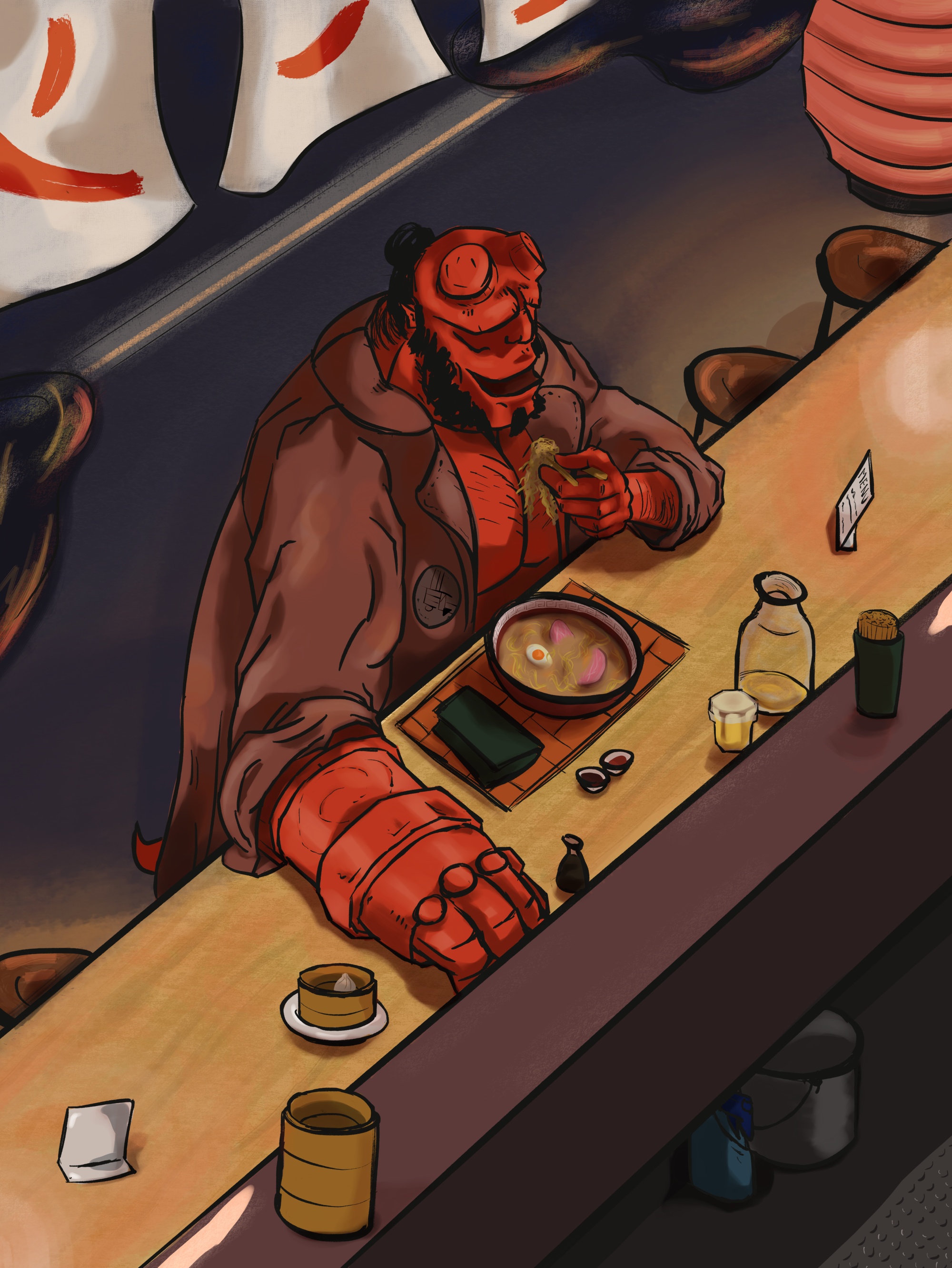 [OC] Hellboy enjoying some ramen | Scrolller