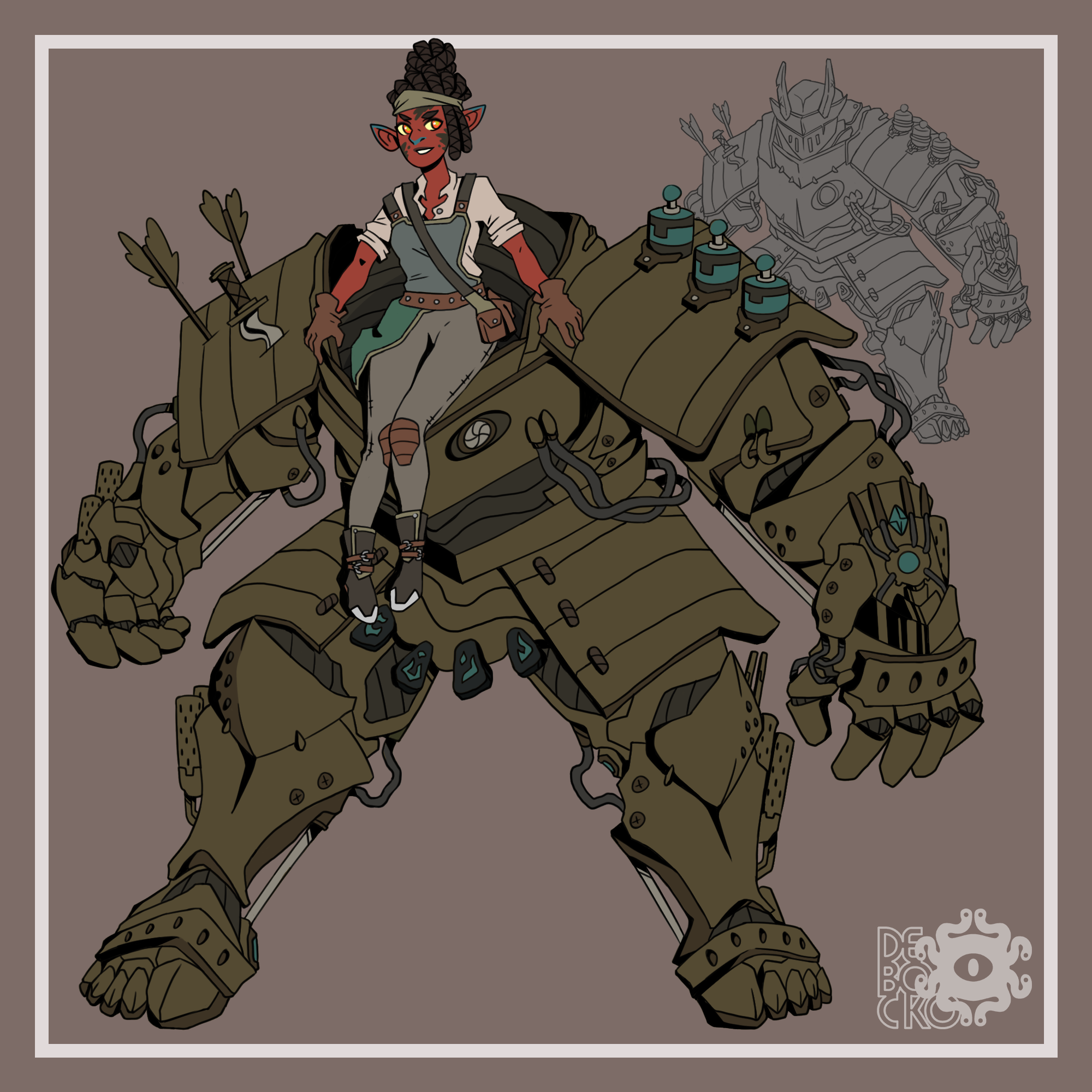 [OC] Hobgoblin gal and her samurai mech armor | Scrolller
