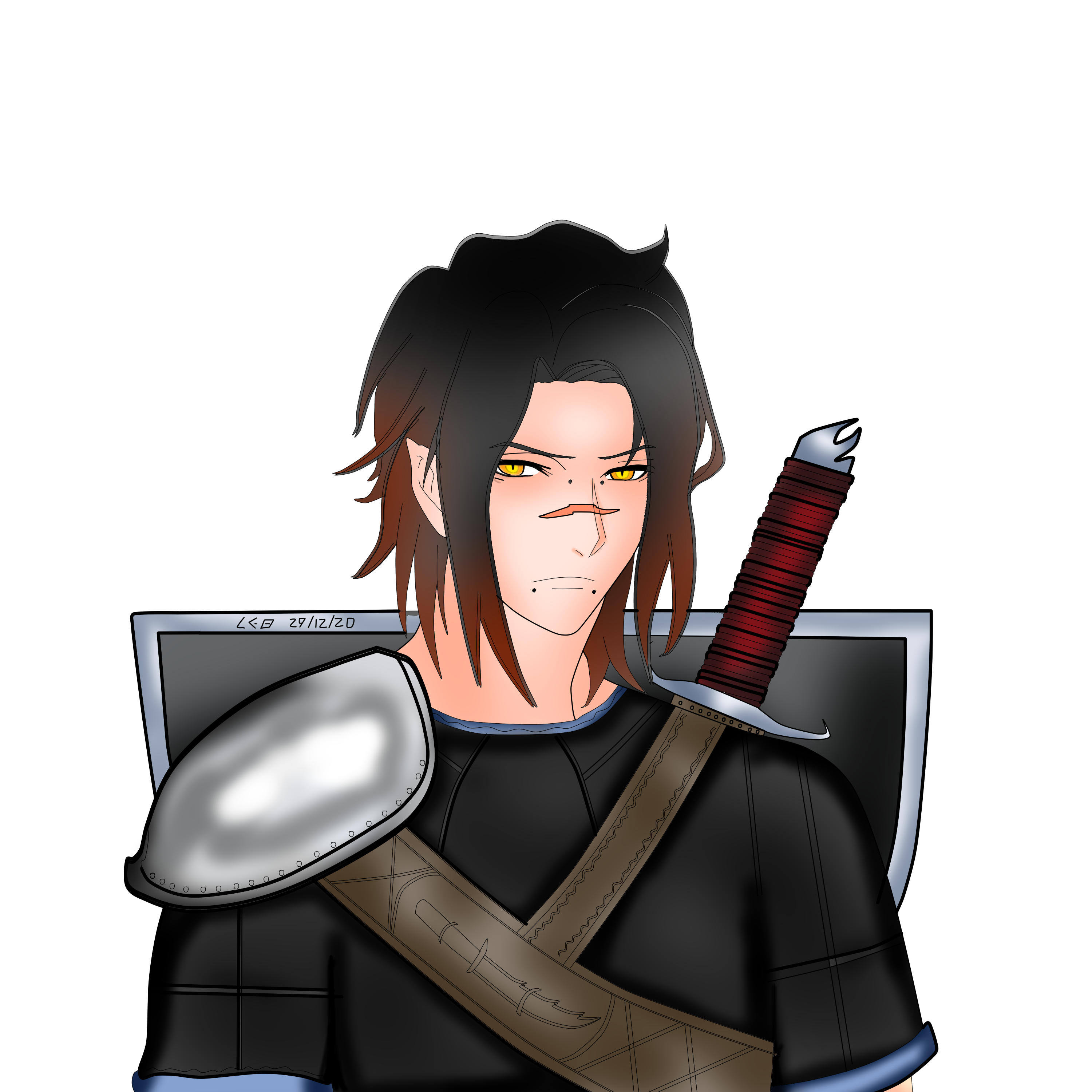 [OC]Leone Reeeves! Commission of a Half-Elf warrior level 1, character that I was asked for a D ...