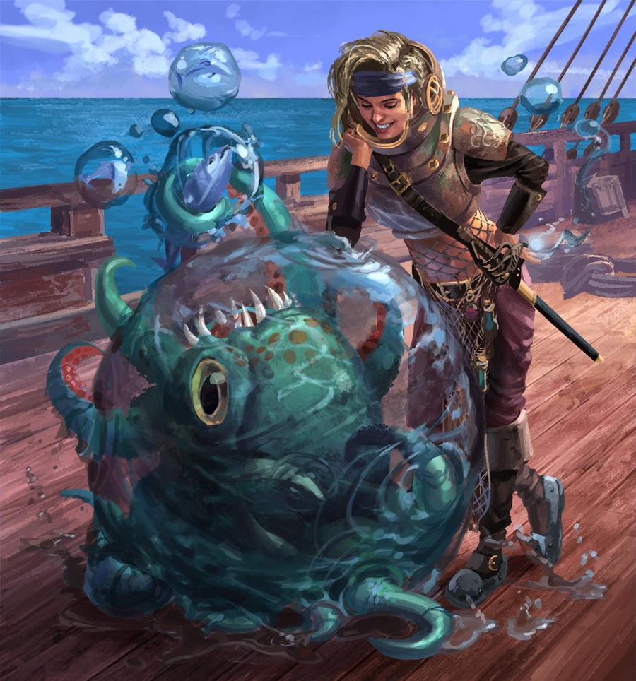 [OC] Pirate Sorceress and her pet kraken hatchling | Scrolller