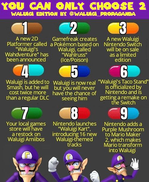 OC - You can only choose 2 (Waluigi edition) | Scrolller