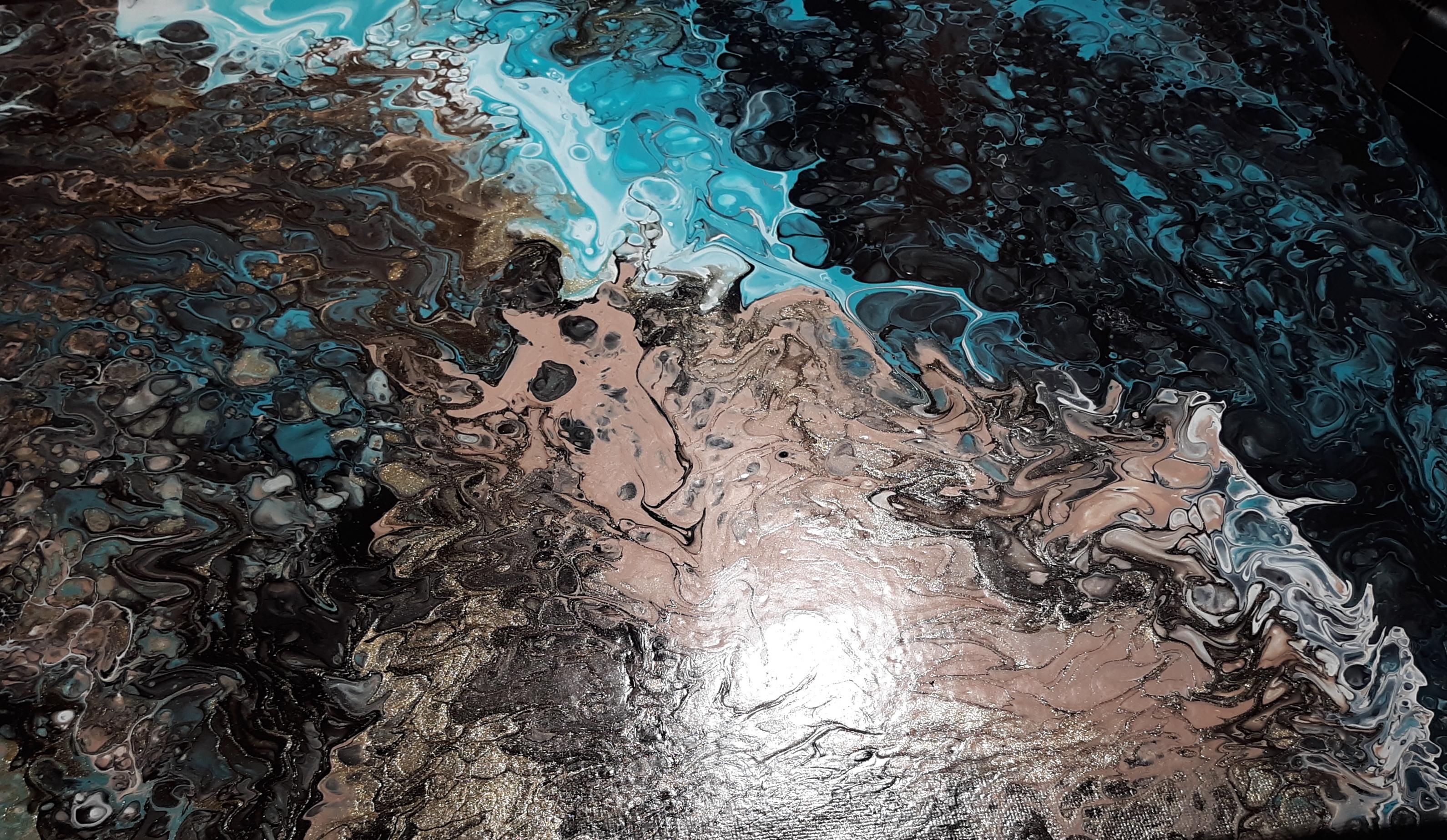 Ocean Breeze, Acrylic Pour, Cici, 2020 | Scrolller