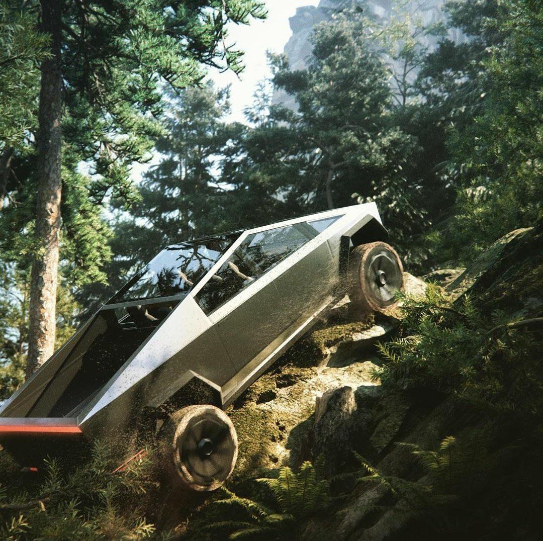 Off roading cybertruck | Scrolller