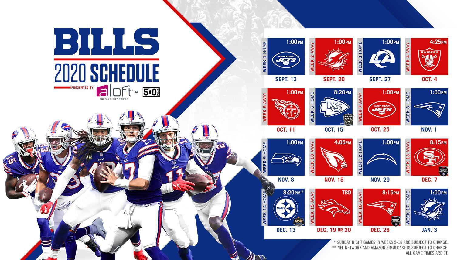 Official 2020-2021 Bills Schedule | Scrolller