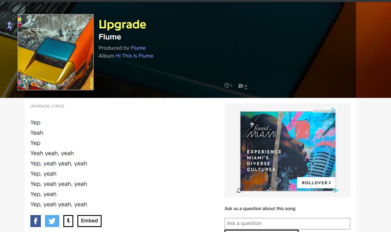 Official Lyrics To Upgrade | Scrolller