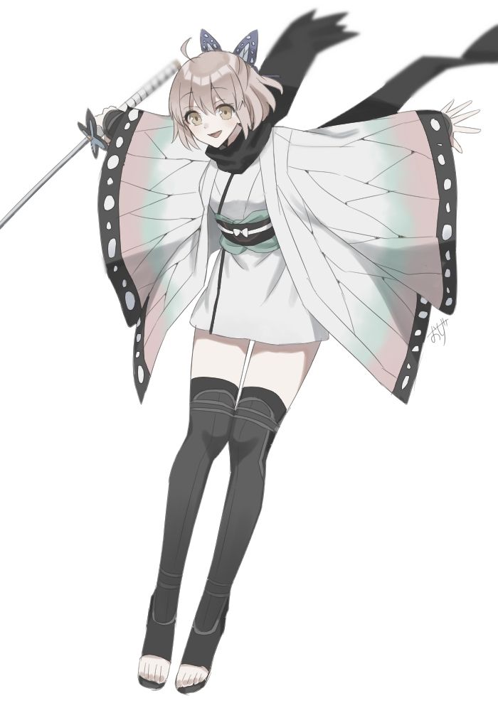 Okita wearing Shinobu's Haori | Scrolller