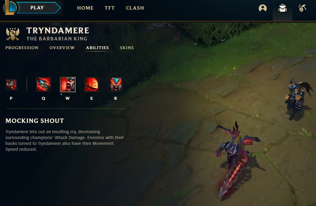 Old Aatrox can still be seen in the cilent, if you view Tryndamere's W and E abilties | Scrolller