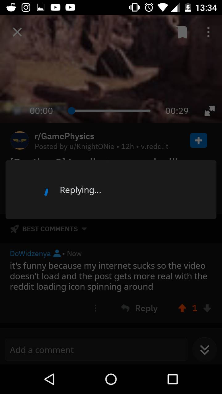 On a post about loading screens, i make a comment about the fact that the video isn't loading ...