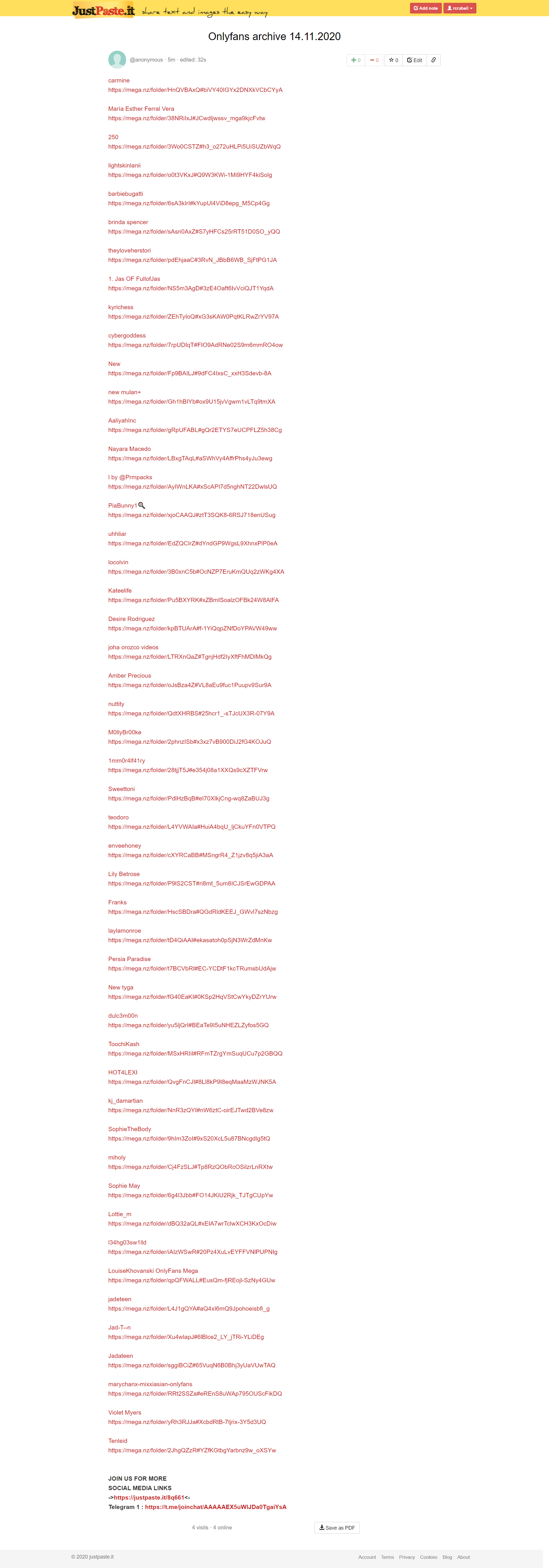 Onlyfans archive 16.11.2020💋 Multi Mega Pack +100GB Premium content in comment | Scrolller