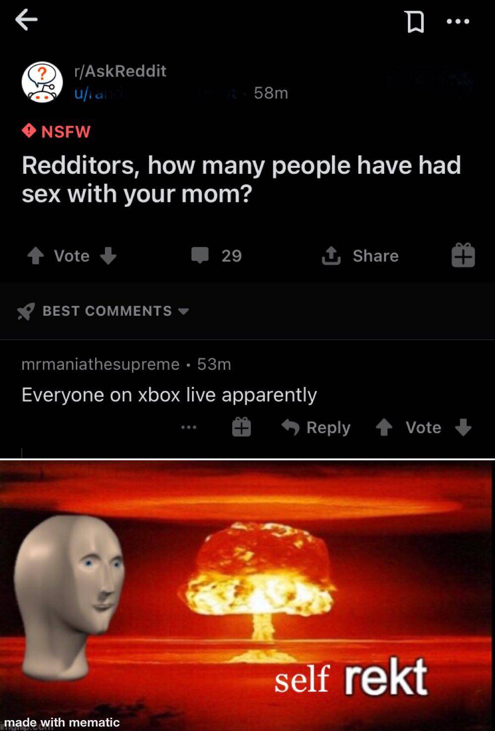 oooh self burn! those are rare | Scrolller