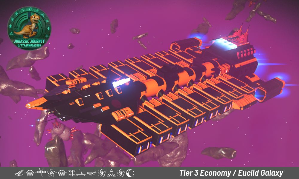Orange & Black Galleon System Freighter with Cargo Boxes and Starscream thrusters. | Scrolller