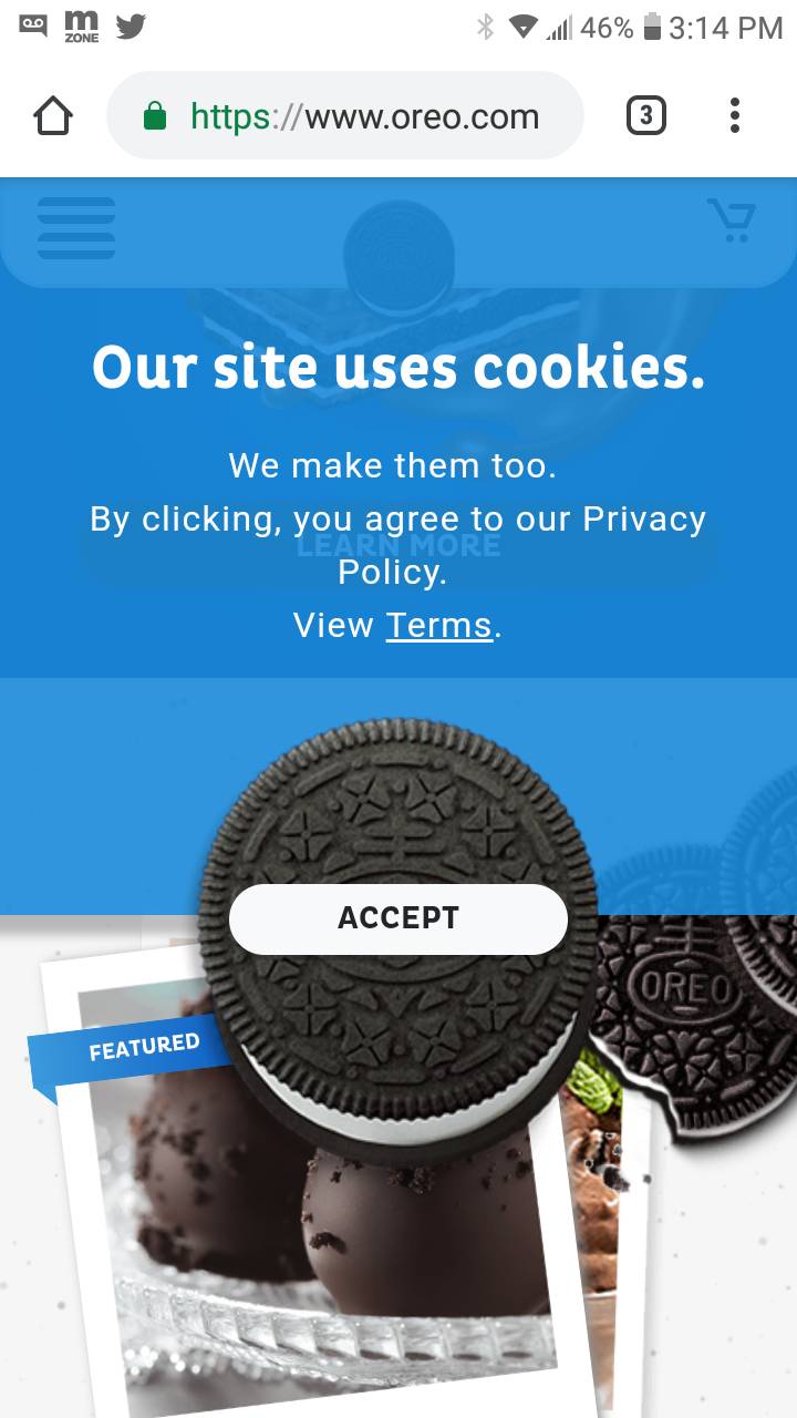 Oreo.com uses cookies. | Scrolller