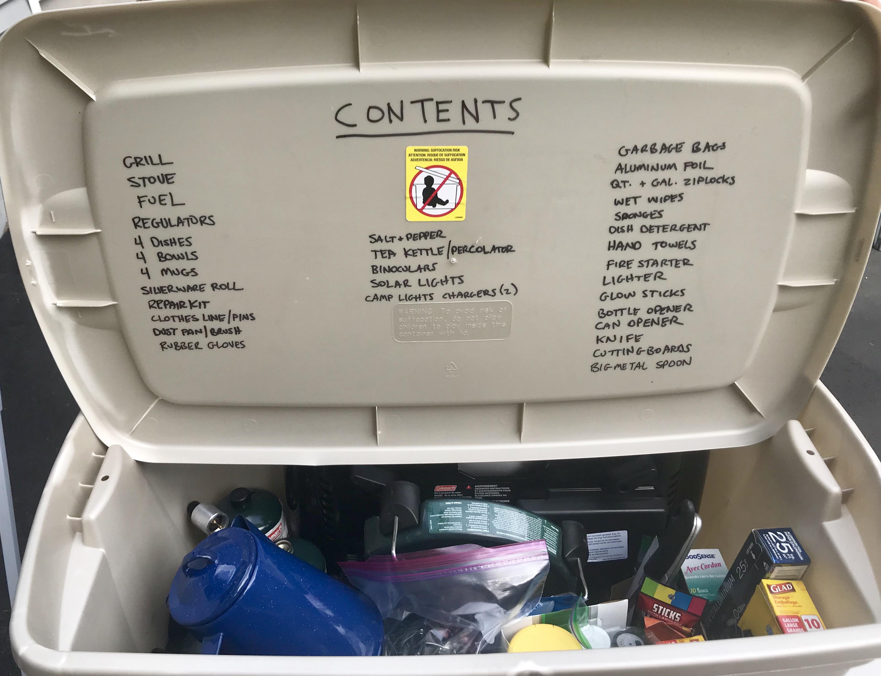 Organized Camp Kitchen in Storage Bin. All ready for our next adventure. | Scrolller