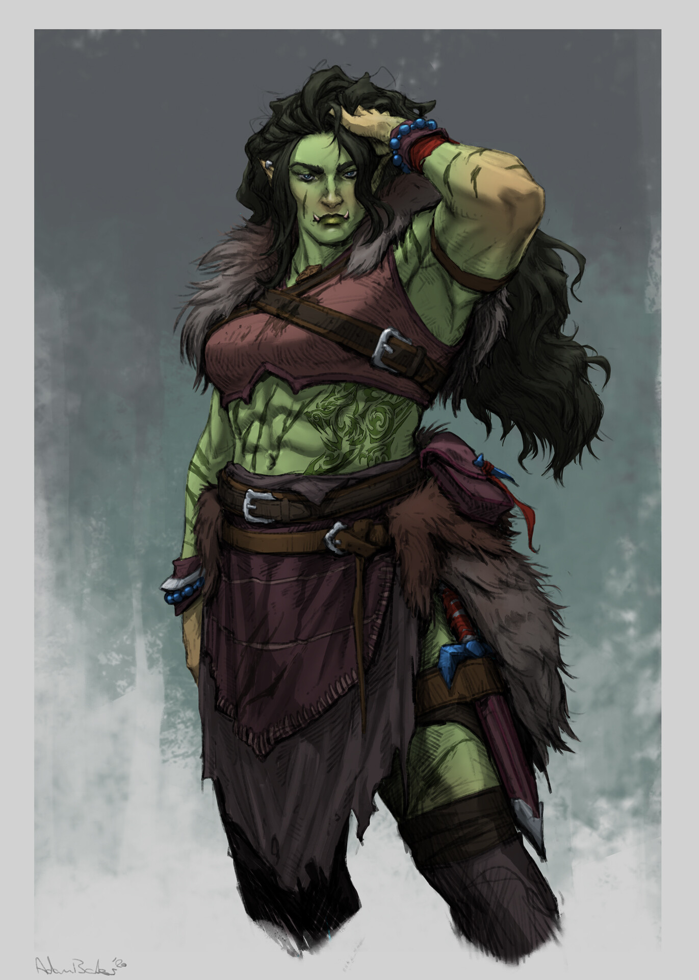 Orianna Tev, half orc circle of the moon druid by Adam Barker | Scrolller