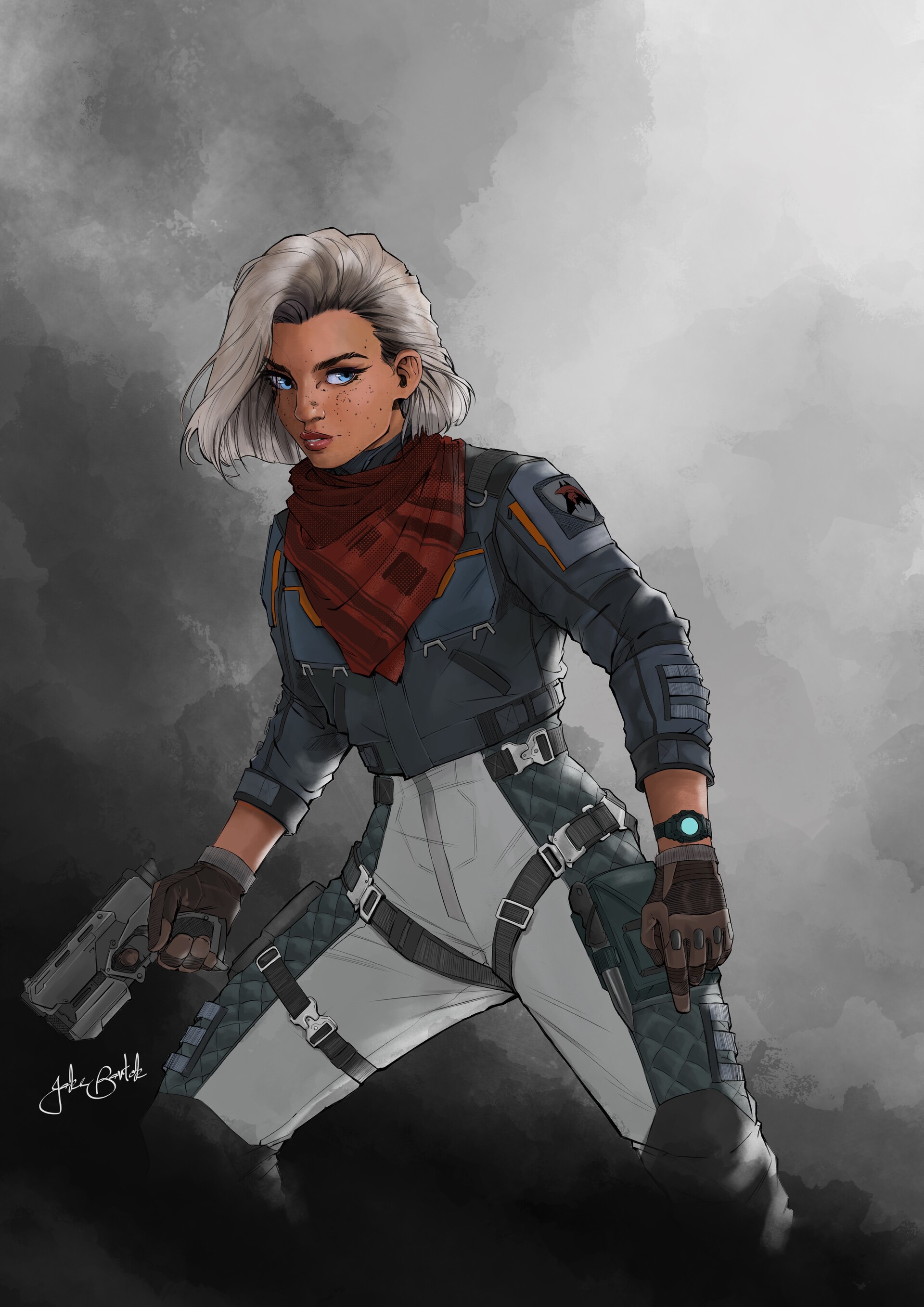 Original sci fi character art by Jake Bartok | Scrolller