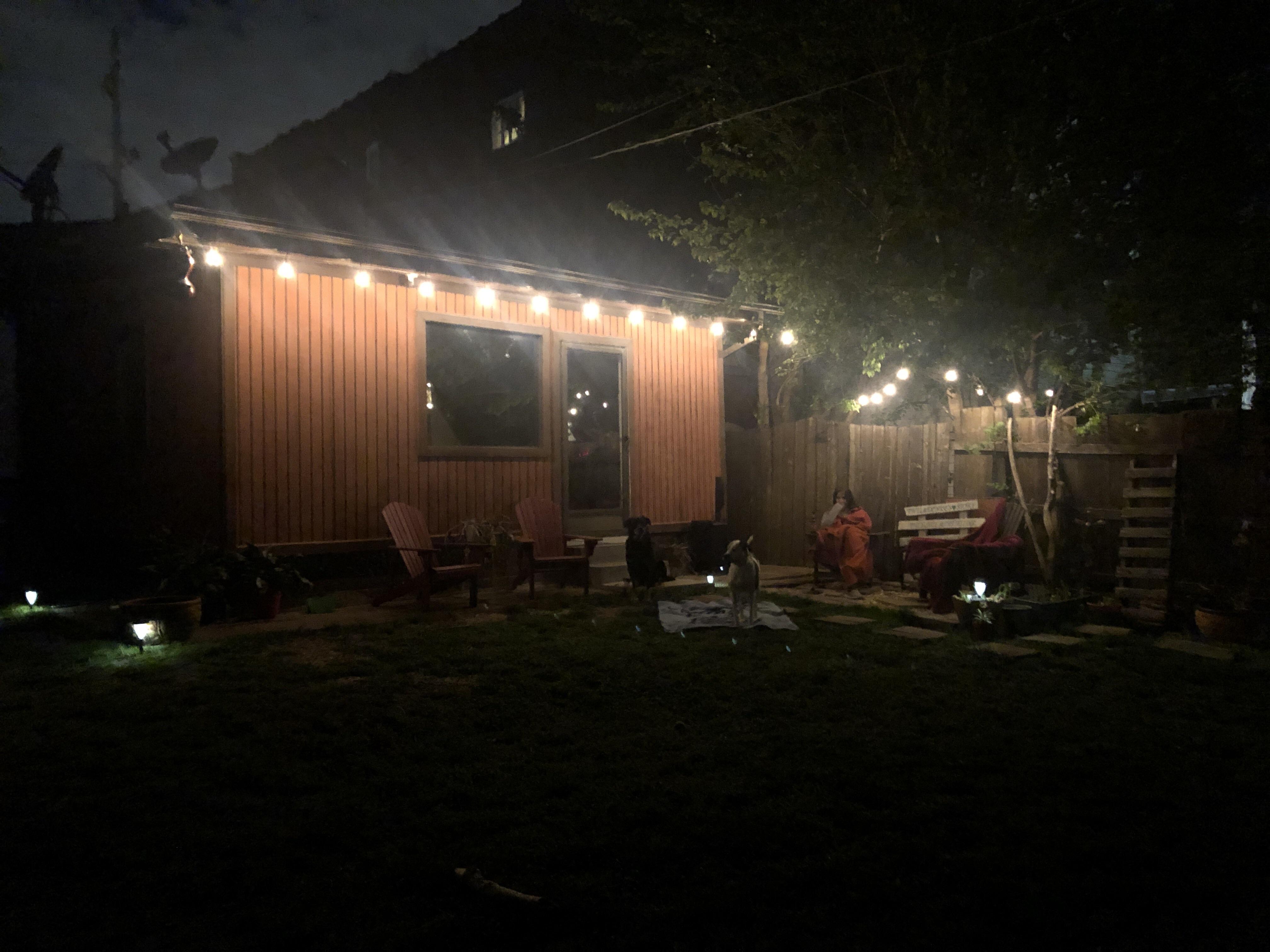 Our backyard at night in the city! A happy little oasis. 😊 | Scrolller