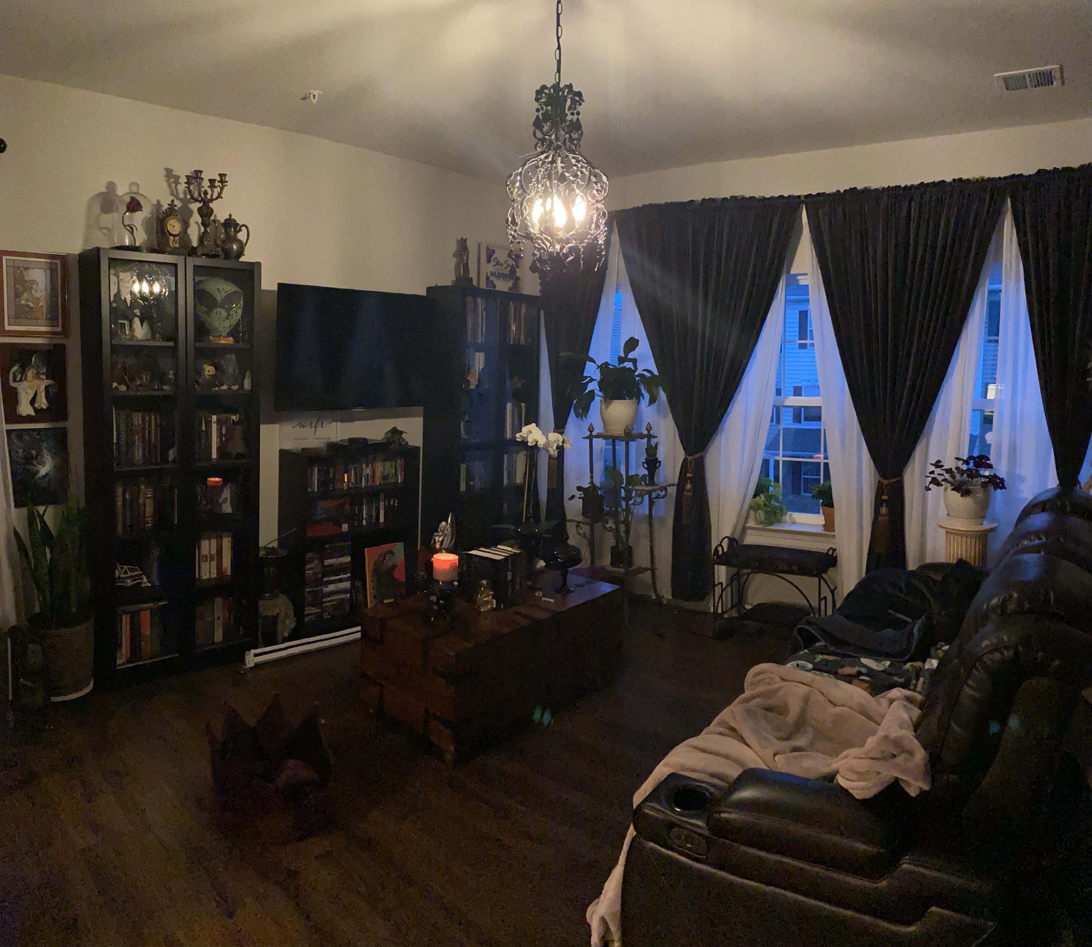 Our moody, cozy living room 🖤 | Scrolller