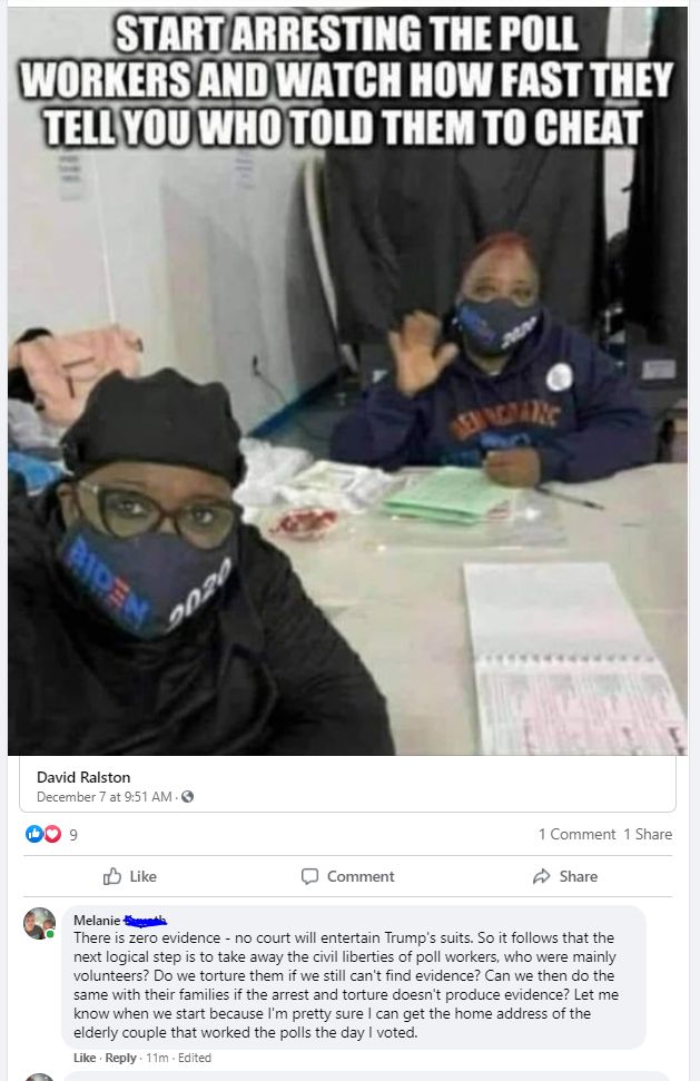 Out of legal options? Arrest the poll workers!!! | Scrolller