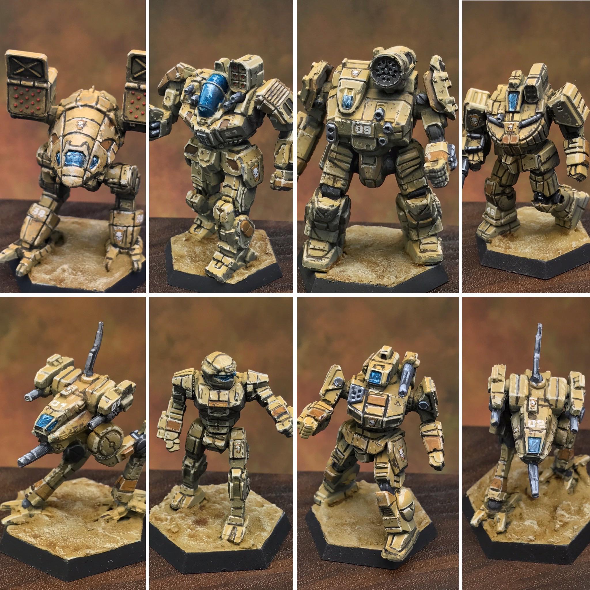 Painted up my first ever batch of Battletech minis. C&C welcome | Scrolller