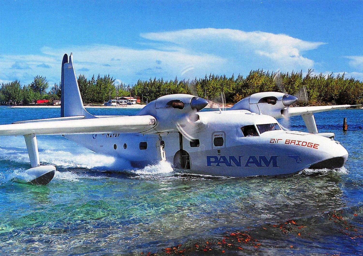 PAN AM Air Bridge, G-73 Turbo Mallard at North Bimini. | Scrolller