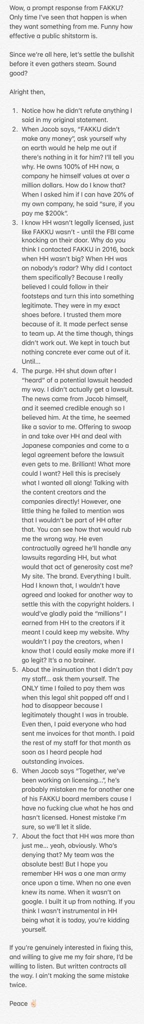 Papa HH's response to Fakku | Scrolller
