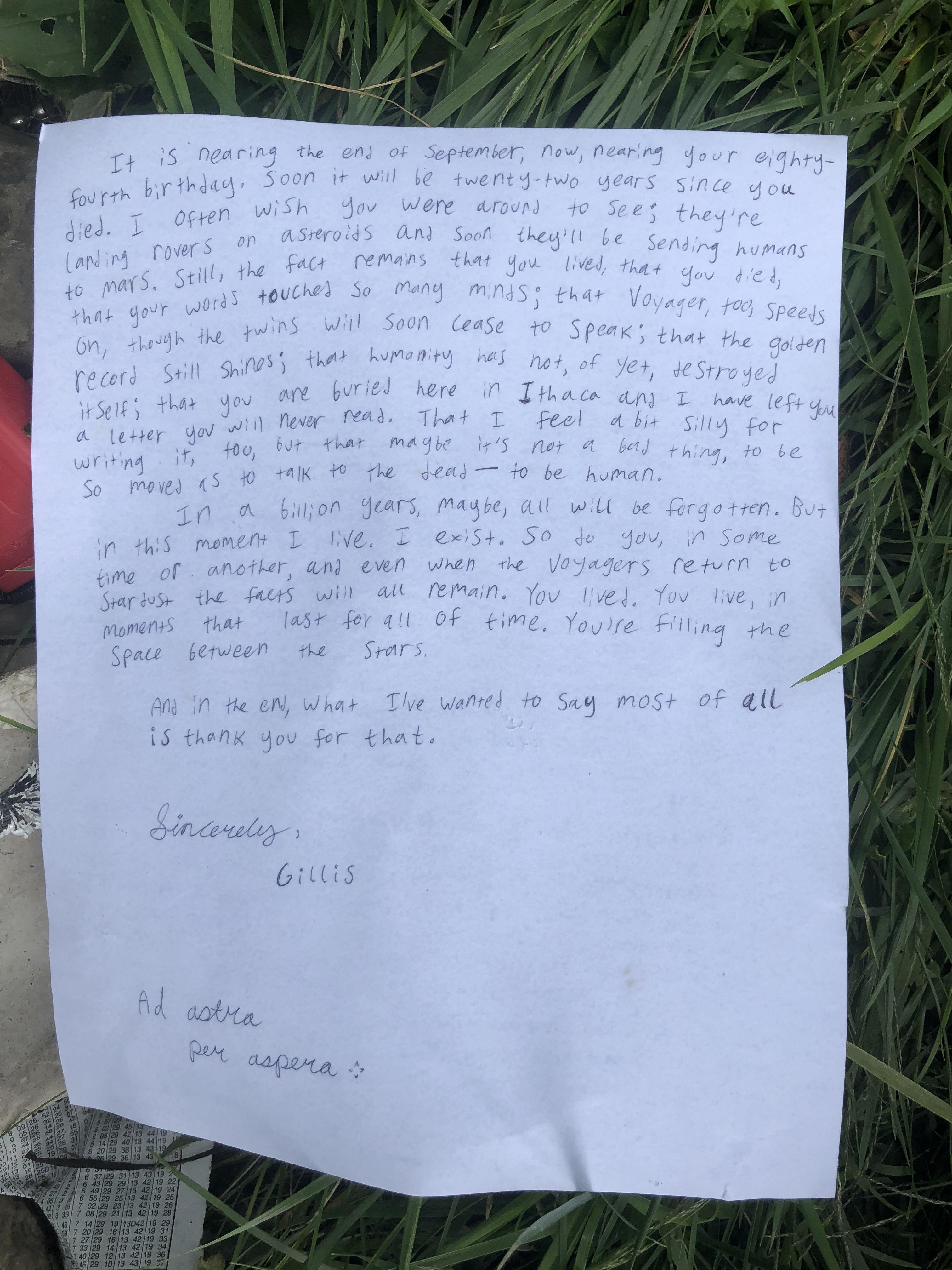 Part 2 of the Sagan Grave Letter | Scrolller